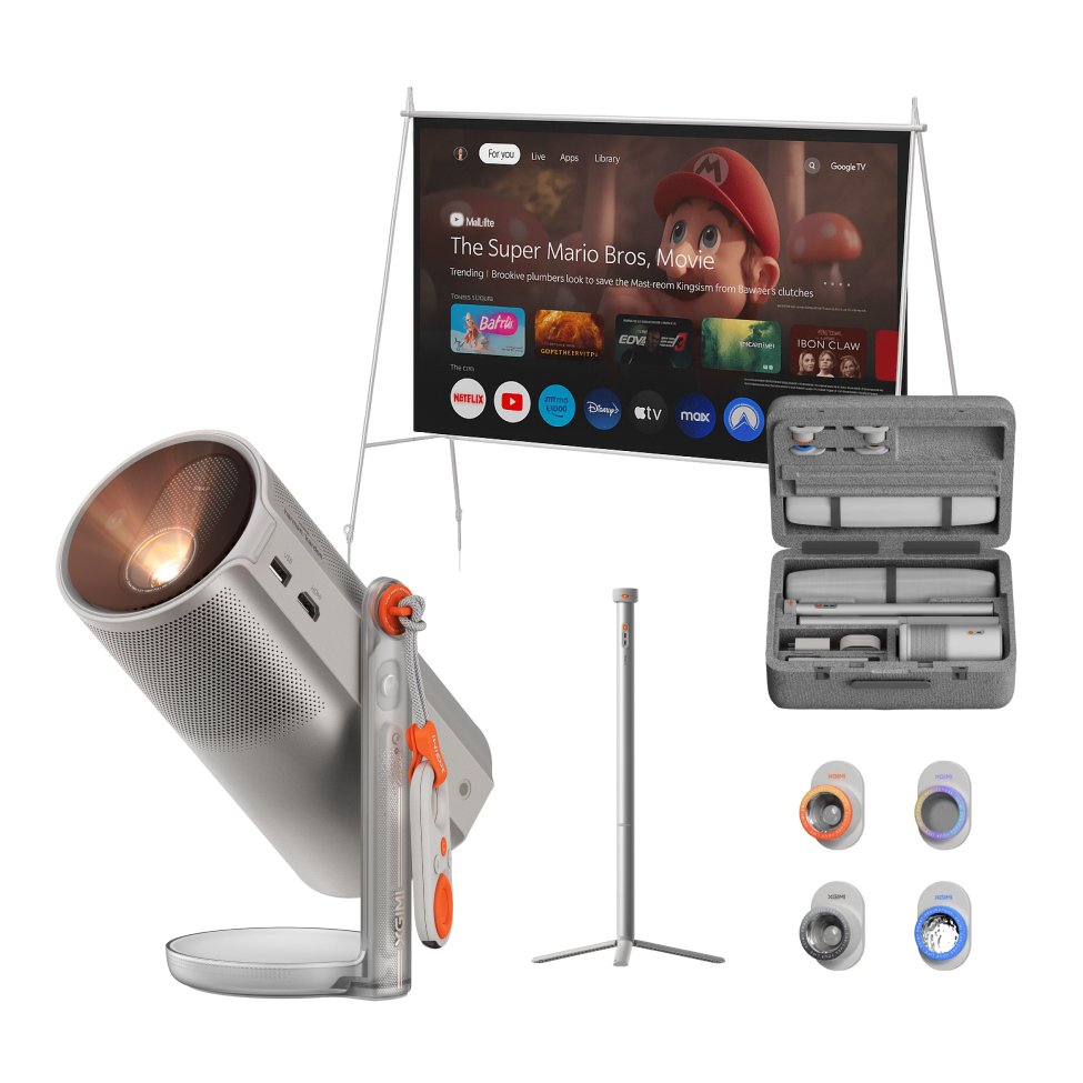 XGIMI MoGo 4 Laser Outdoor Projector with Stand & Screen - Travel-Ready